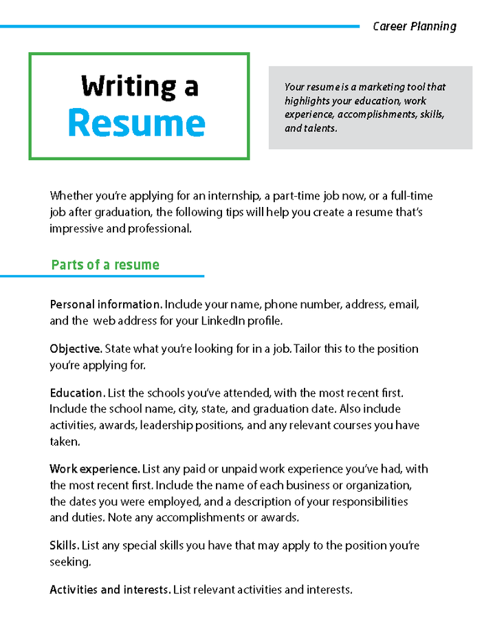 Preparing for a Career – TRIO Printables