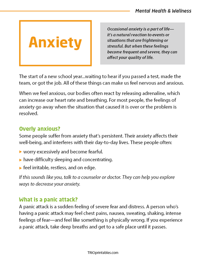 Mental Health and Wellness – TRIO Printables