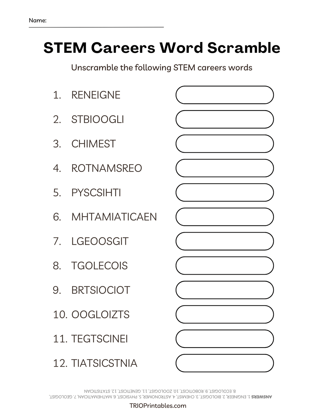 Learning About Careers – TRIO Printables