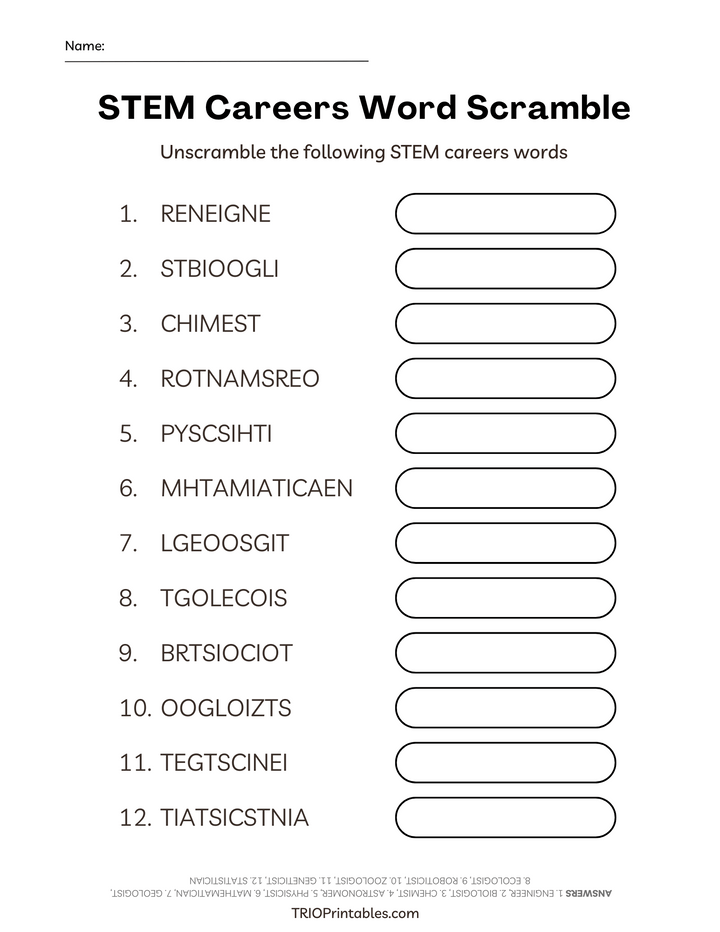 Learning About Careers – TRIO Printables