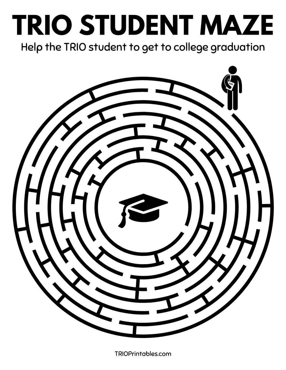 TRIO Student College Graduation Maze – TRIO Printables