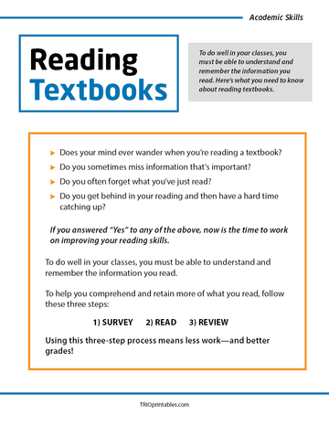 Study Skills – TRIO Printables