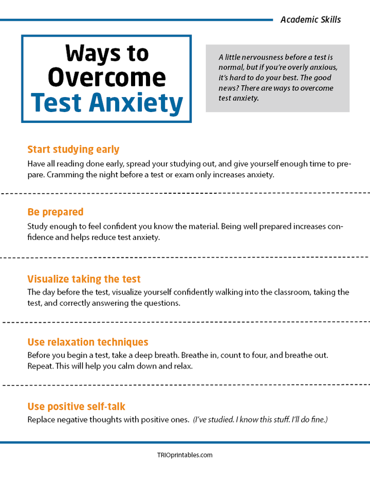 Test Taking – TRIO Printables